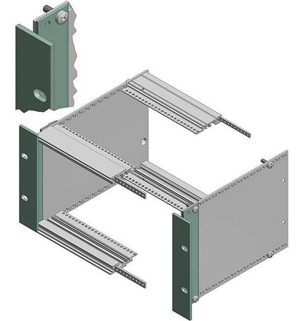 Flanges 3 - 6 U for mounting with subrack side panels Interzoll BOPLA ...